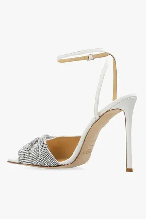 JIMMY CHOO Embellished High Heel Sandals With Square Toe