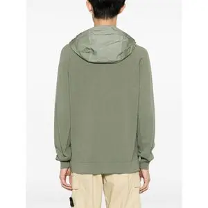 C.P. COMPANY Lens Detailed Hooded Zip-up Cardigan - Gray