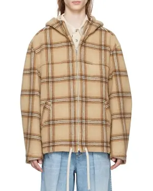 Isabel Marant Étoile Checked Hooded Zip-up Jacket - Brown
