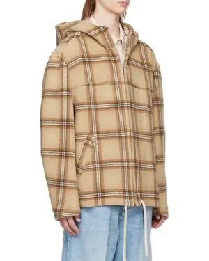 Isabel Marant Étoile Checked Hooded Zip-up Jacket - Brown