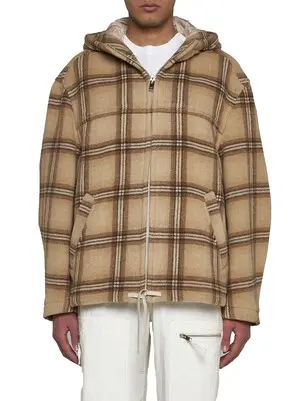 Isabel Marant Étoile Checked Hooded Zip-up Jacket - Brown