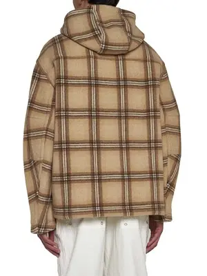 Isabel Marant Étoile Checked Hooded Zip-up Jacket - Brown