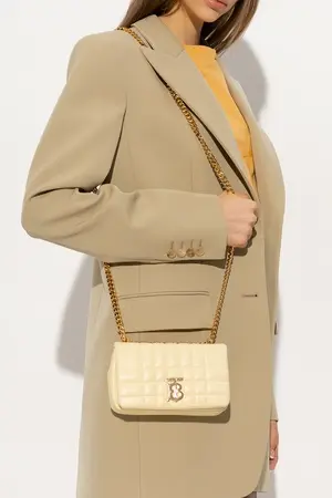 Burberry Logo-plaque Quilted Shoulder Bag - Nude