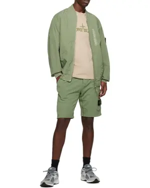 Stone Island Compass Motif Bomber Jacket - Sage