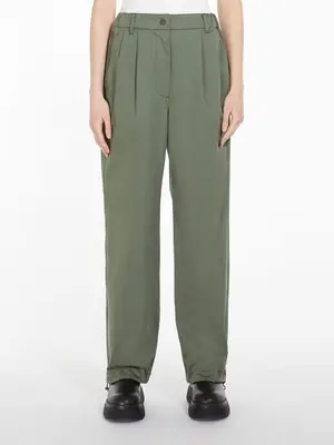 Max Mara Cotton Satin Parachute Trousers