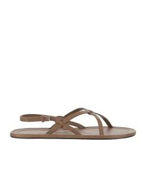 THE ROW Leather Sandals - Brown
