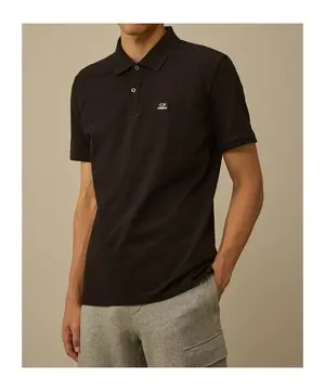 C.P. COMPANY Logo Patch Short-sleeved Polo Shirt