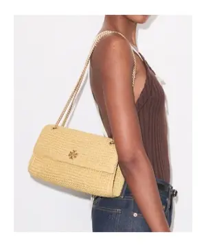 Tory Burch Woven Crochet Shoulder Bag - Natural Color