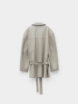 LOW CLASSIC Belted Jacket With Drop Shoulder And Snap Button Closure