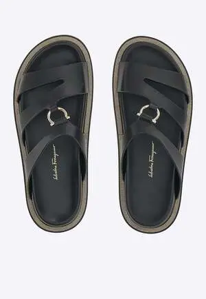 FERRAGAMO Mikela Slides With Gancini Buckle Detail