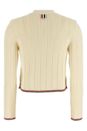 Thom Browne Ribbed Wool Cardigan - White