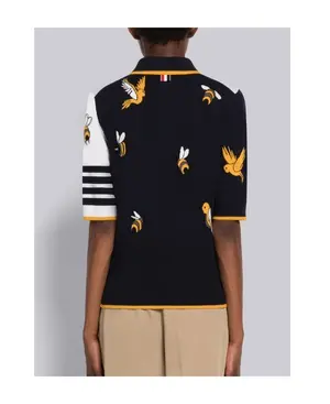 Thom Browne Embroidered Polo Top