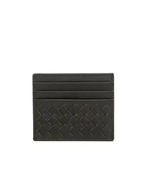 Bottega Veneta Logo Details Card Bag - Black