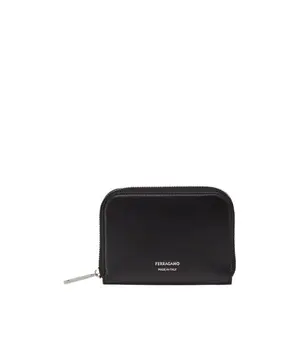 FERRAGAMO Logo Clip Card Holder - Black