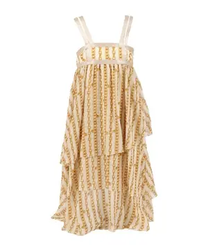 Versace Chain Print Tiered Dress