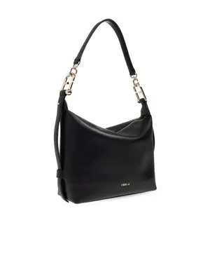 Furla Small Tonie Chain-detail Leather Tote Bag - Black