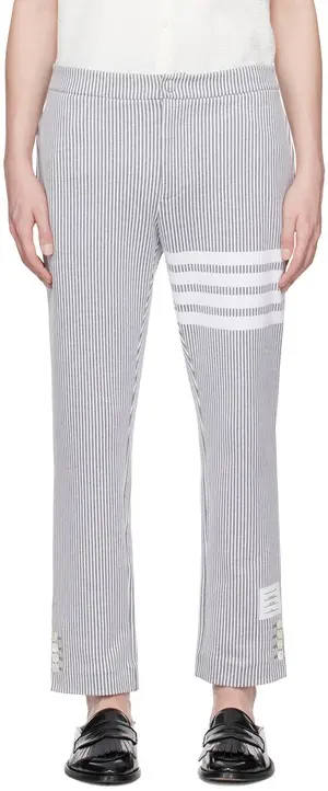 Thom Browne 4-bar Seersucker Tailored Trousers