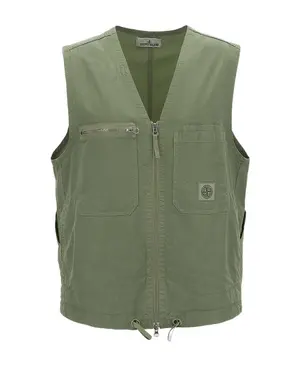 Stone Island Logo-patch Twill Weave Waistcoat