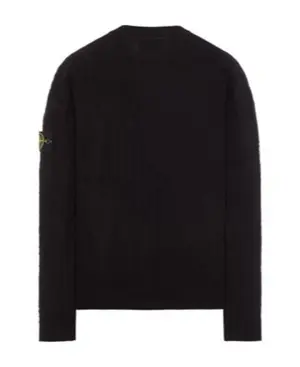 Stone Island Compass Motif Crew Neck Jumper - Black