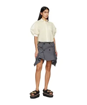 Sacai Pinstriped Wrap Skirt