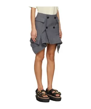 Sacai Pinstriped Wrap Skirt