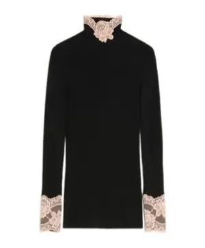 Valentino Garavani Lace Detailed Long-sleeved Jumper