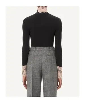 Valentino Garavani Lace Detailed Long-sleeved Jumper