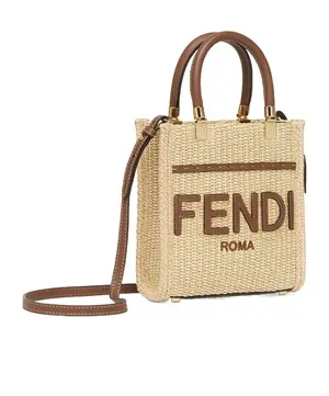 Fendi Sunshine Mini Tote Bag - Light Brown