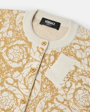 Versace Barocco Jacquard Cardigan - Nude