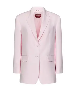 Max Mara Tailored Suit Set With Notch Lapel Blazer And Straight Leg Trousers