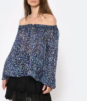Isabel Marant Étoile Multicolor Print Long Sleeve Blouse