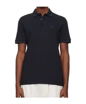 Hugo Boss Logo Embroidered Short-sleeved Polo Shirt - Black