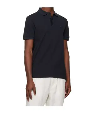 Hugo Boss Logo Embroidered Short-sleeved Polo Shirt - Black