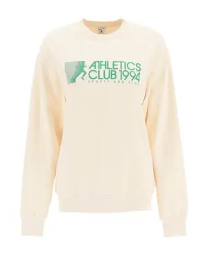 SPORTY  RICH Sporty & Rich "athletics Club 1994" Printed Cotton Sweater