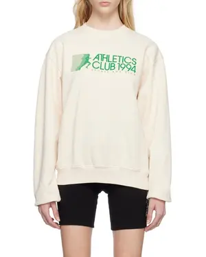SPORTY  RICH Sporty & Rich "athletics Club 1994" Printed Cotton Sweater