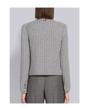 Thom Browne Cable Knit Open Front Cardigan