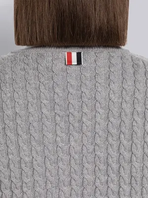 Thom Browne Cable Knit Open Front Cardigan