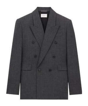 Saint Laurent Wool Double-breasted Peak Lapel Jacket - No
