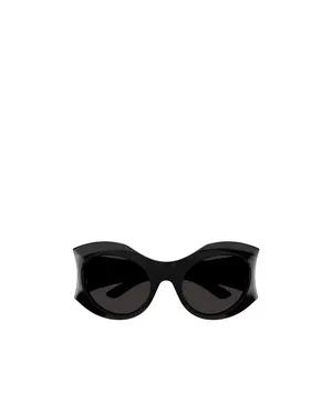 Balenciaga Hourglass Round Sunglasses - Black