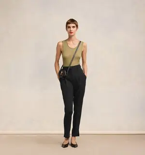 Ami High Waist Cigarette Trousers