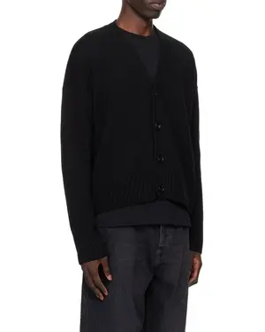 Ami V-neck Cardigan With Embroidered Logo