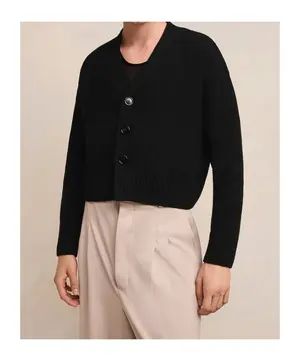 Ami V-neck Cardigan With Embroidered Logo