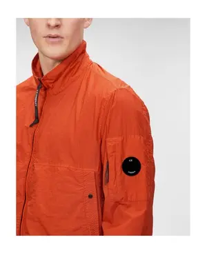 C.P. COMPANY Logo-patch Funnel Neck Jacket - Red