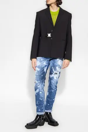 Dsquared2 Paint-splatter Distressed Straight-leg Jeans