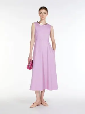 Max Mara Round Neck Midi Dress With Zipper