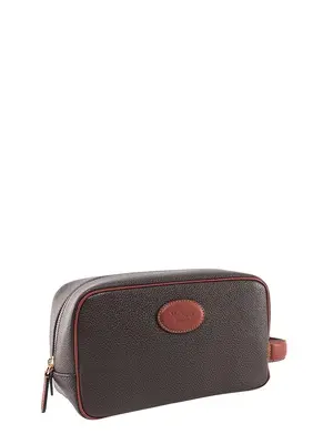 Mulberry Logo Patch Leather Wash Bag