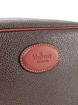 Mulberry Logo Patch Leather Wash Bag