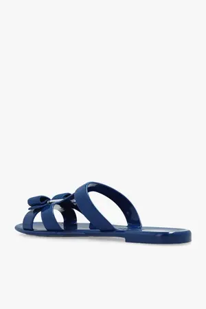 FERRAGAMO Logo Bow Detail Slides