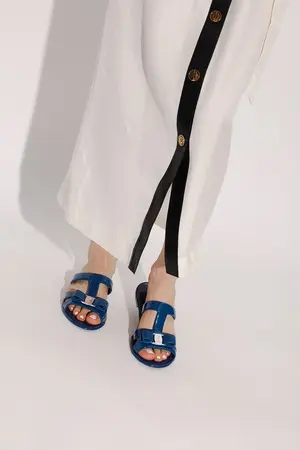 FERRAGAMO Logo Bow Detail Slides