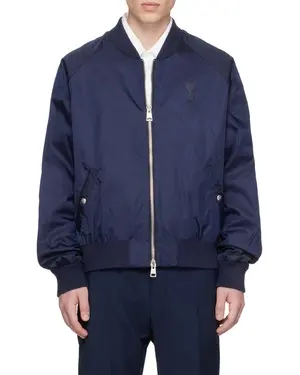 Ami Logo Embroidered Bomber Jacket